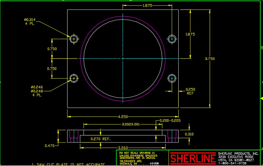 Sherline 3570 Rotating Mill Vise Base with Bolts and T Nuts
