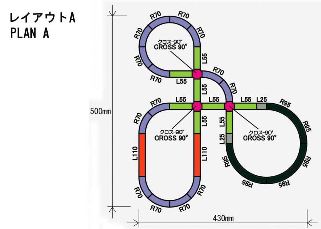 Rokuhan Track Layout Plan “A” Complete Track Set (16.9″ x 19.6″) – VCSHobbies
